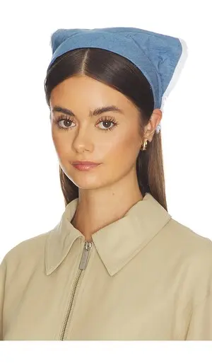 Lele Sadoughi Jackie Chambray Handkerchief Headband - Blue