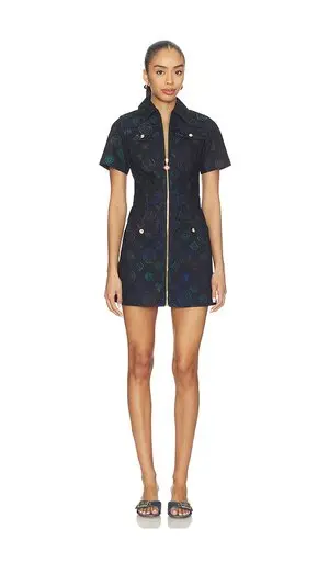 Casablanca Monogrammed Denim Dress - Black