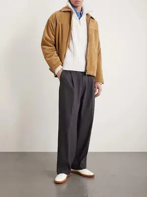 FRAME Cable-knit Wool And Cashmere-blend Half-zip Sweater - Neutrals