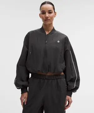 Lululemon Crinkle Nylon Track Jacket - Black/white