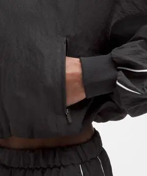 Lululemon Crinkle Nylon Track Jacket - Black/white
