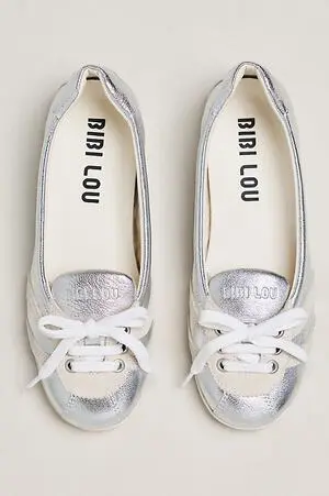 BIBI LOU Lace-up Sneaker Flats - Silver