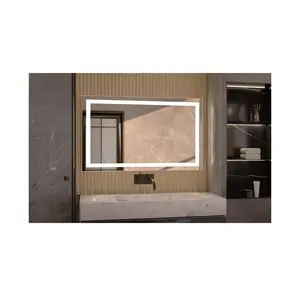 HAUSCHEN HOME 24 X 40 Inch Led Lighted Bathroom Mirror - Silver
