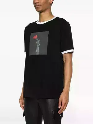 ERNEST W. BAKER Round-nek Rose-print T-shirt