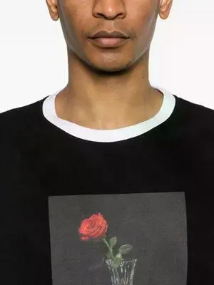 ERNEST W. BAKER Round-nek Rose-print T-shirt
