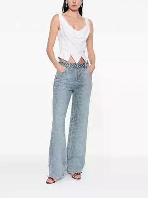 SELF-PORTRAIT Croc-effect Jeans
