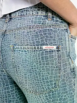 SELF-PORTRAIT Croc-effect Jeans
