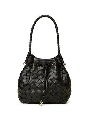 TWINSET Woven Bucket Bag With Braided Top Handle