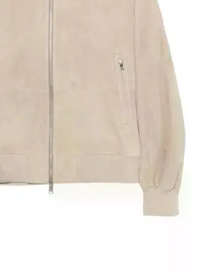 ARMA Dion Zipped Suede Jacket - Neutrals