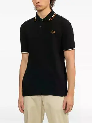 Fred Perry Twin-tipped Polo Shirt - Black