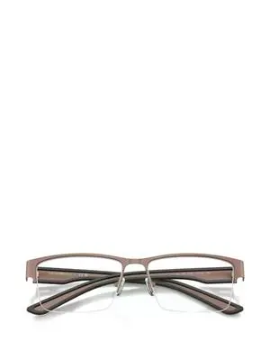 Emporio Armani Rectangle-frame Glasses - Brown