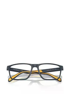 Emporio Armani Rectangle-frame Logo Glasses - Blue