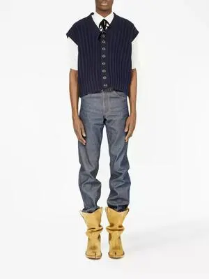 MAISON MARGIELA Ribbed Wool V-neck Vest