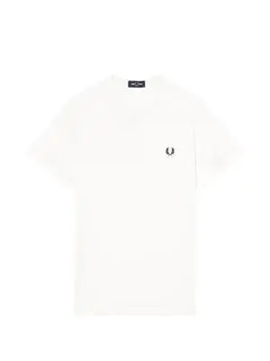 Fred Perry Logo-embroidered Crew Neck T-shirt - Neutrals