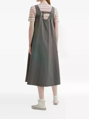 FINGERCROXX Pocket V-neck Midi Dress - Grey