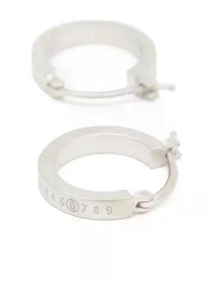 MAISON MARGIELA Logo-engraved Hoop Earrings