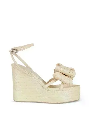 Mach & Mach Le Cadeau Raffia Espadrilles - Neutrals