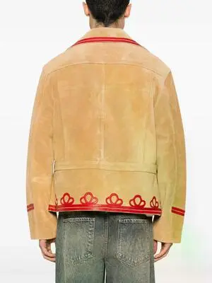 BODE Suede Blazer With Contrasting Trim - Neutrals