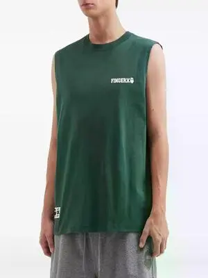 FINGERCROXX Sleeveless Printed Tank Top - Green