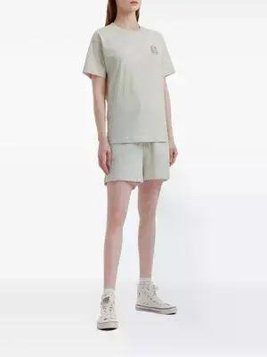 FINGERCROXX Embroidery Drawstring Shorts - Neutrals