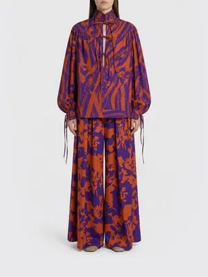Dries Van Noten Printed Cotton Blouse - Orange