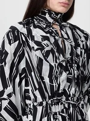 Dries Van Noten Cotton Poplin Printed Midi Shirt Dress