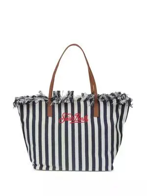 MC2 SAINT BARTH Striped Fringe Shoulder Bag - Blue
