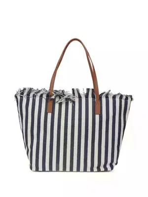 MC2 SAINT BARTH Striped Fringe Shoulder Bag - Blue
