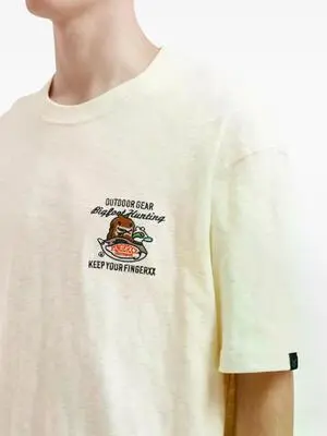 FINGERCROXX Embroidery T-shirt - Neutrals