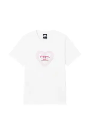 FINGERCROXX Heart-embroidered T-shirt - White
