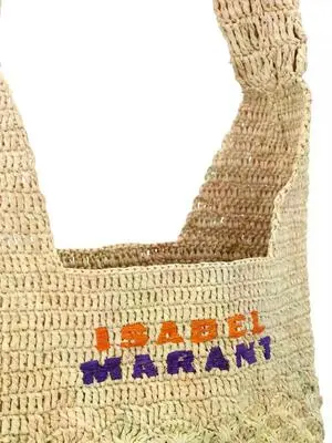 Isabel Marant Étoile Praia Small Logo-embroidered Tote Bag - Neutrals