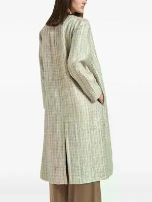 FORTE_FORTE Striped Pattern Coat - Green