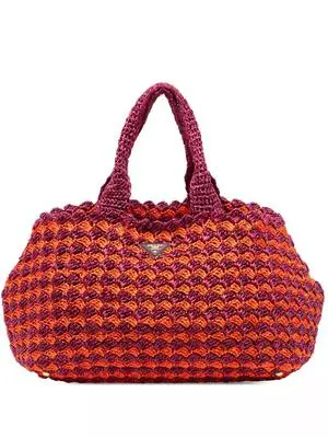 Prada 2013-2026 Canapa Raffia Tote Bag In Orange - 20% Off