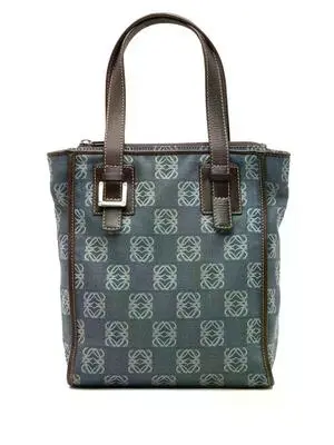 Loewe 2003 Anagram Denim Tote Bag - Blue