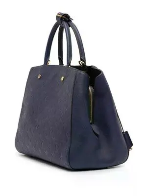 LOUIS VUITTON 2015 Monogram Empreinte Montaigne Gm Satchel - Blue