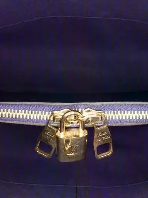 LOUIS VUITTON 2015 Monogram Empreinte Montaigne Gm Satchel - Blue