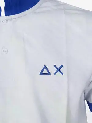 SUN 68 Embroidered Trim Polo Shirt - White
