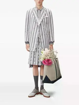 Thom Browne Madras Striped Armband Shirt - Grey
