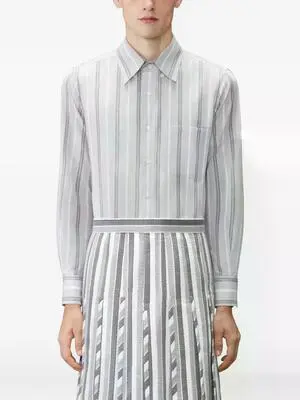 Thom Browne Madras Striped Armband Shirt - Grey