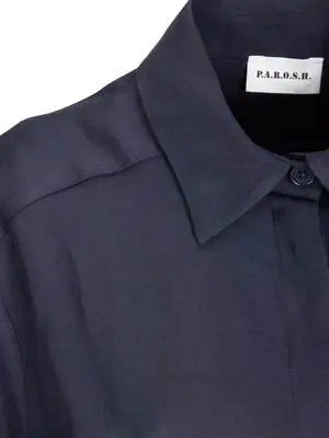 P.a.r.o.s.h Collared Belted Dress - Blue