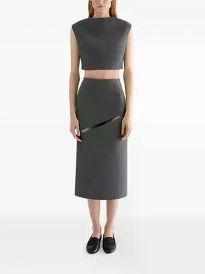 JIL SANDER Twill Crop Top