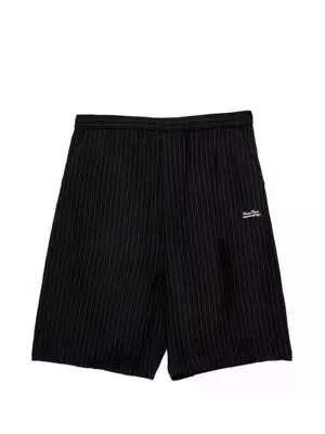 Undercover Pinstriped Logo Shorts - Black