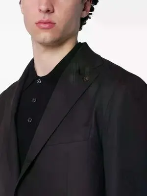 Tagliatore Single-breasted Wool Blazer - Brown