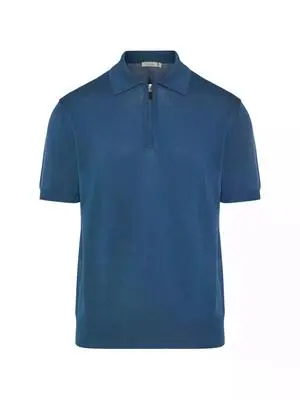 Canali Zip Short-sleeve Polo Shirt