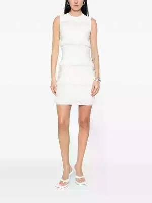 Simkhai Striped Fringed Mini Dress