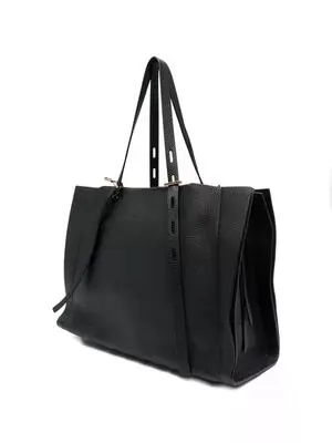 MINOBOSSI Paulina Leather Tote Bag - Black