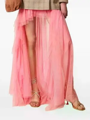 TWINSET Asymmetric Tulle Skirt - Pink