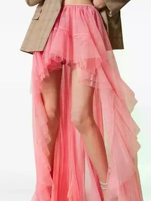 TWINSET Asymmetric Tulle Skirt - Pink