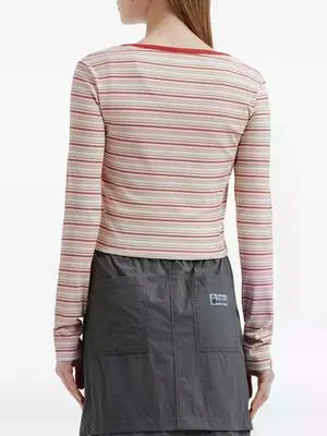 FINGERCROXX Striped Buttoned Top