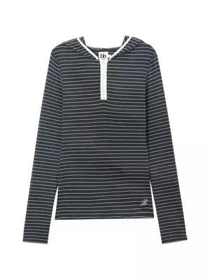 B+AB Striped Hooded Jersey - Grey